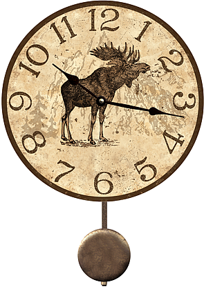 Rustic Moose Wall Clock. Lodge Decor Wall Clock. Moose Clock Made in USA